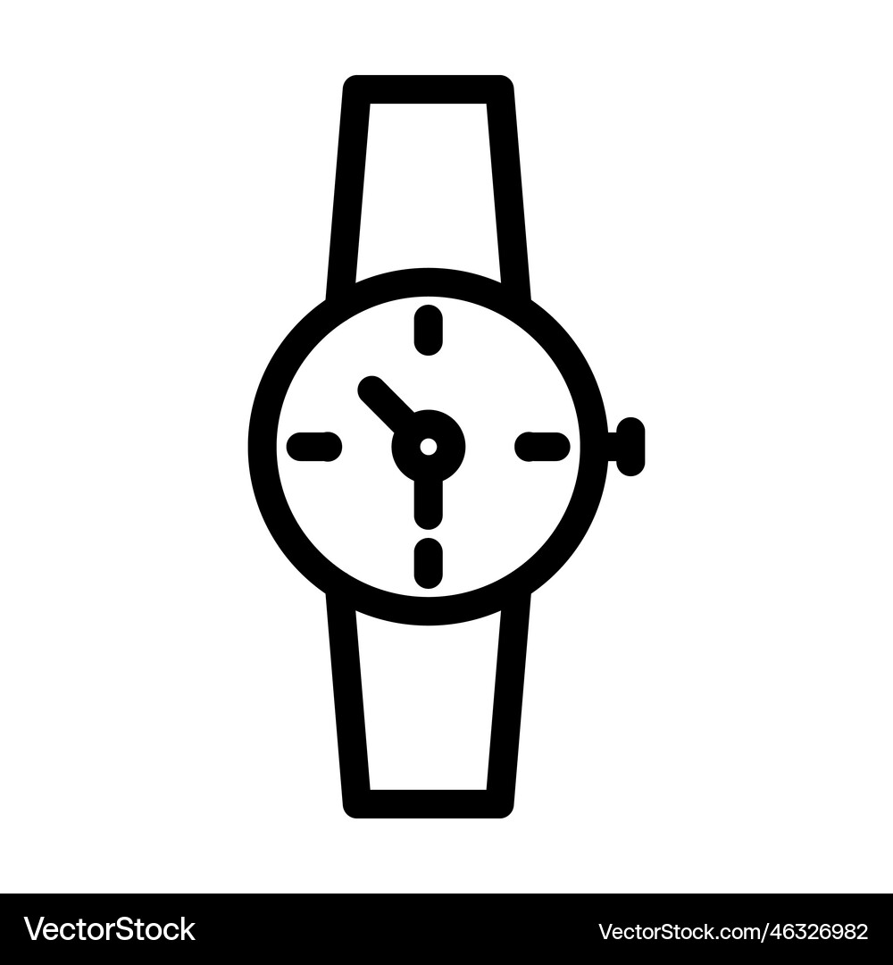 Stylish watch thick line icon for personal Vector Image