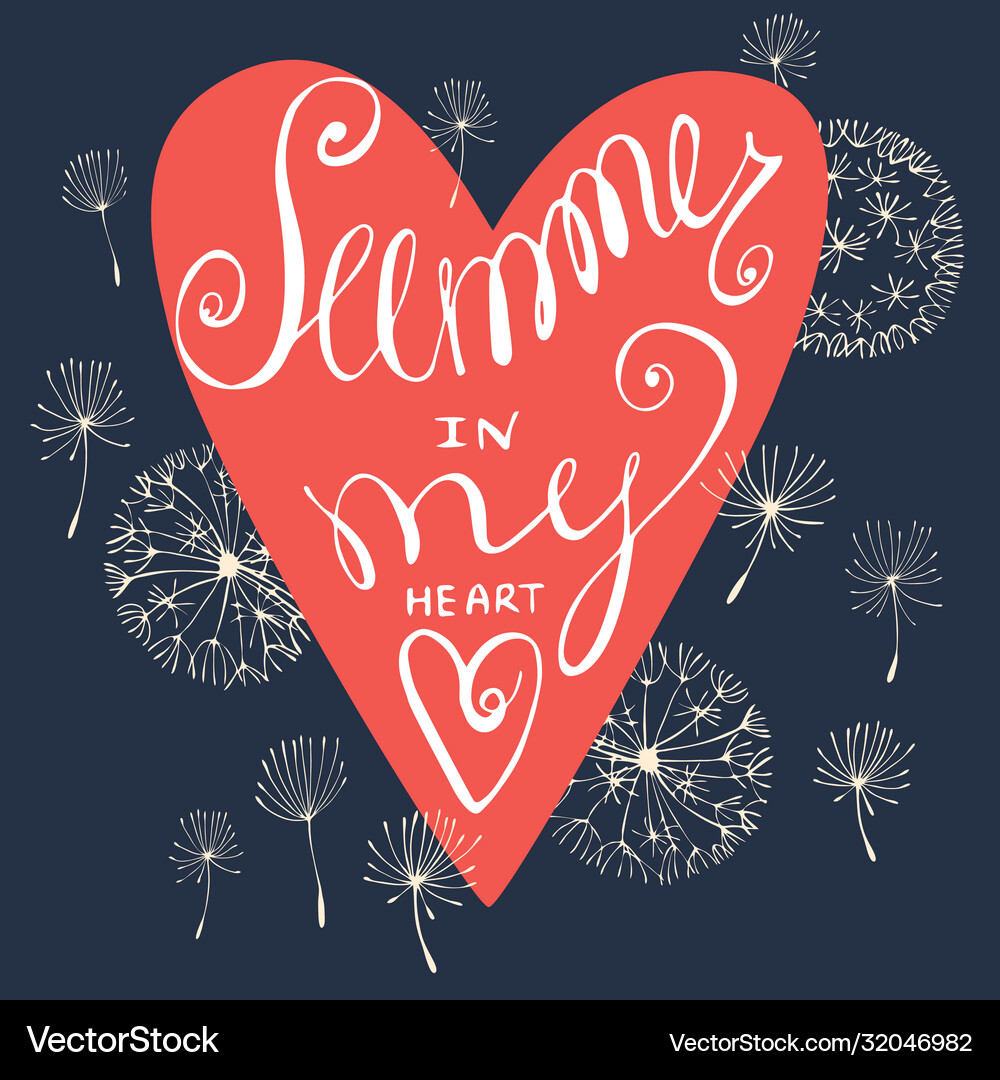 Summer in my heart sketch Royalty Free Vector Image
