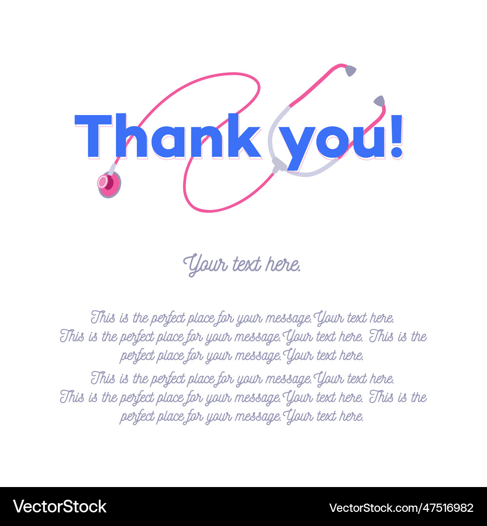 Thank you doctors and nurses card Royalty Free Vector Image