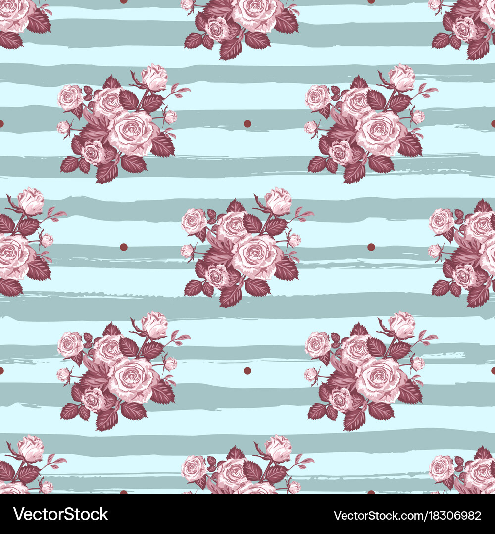 Vintage roses pattern hand-drawn monochrome roses Vector Image