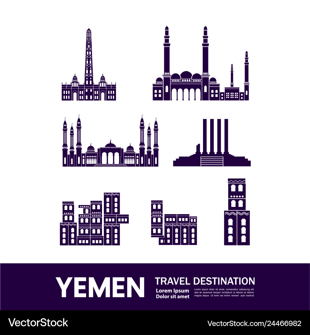 Yemen travel destination Royalty Free Vector Image