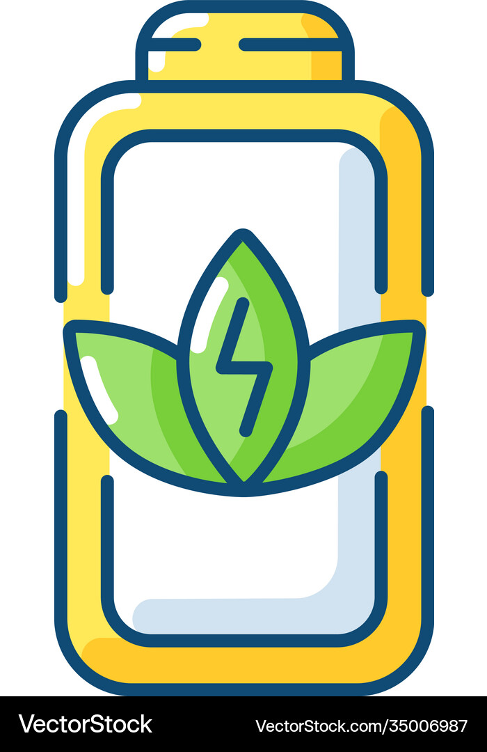 Battery charge saving rgb color icon Royalty Free Vector