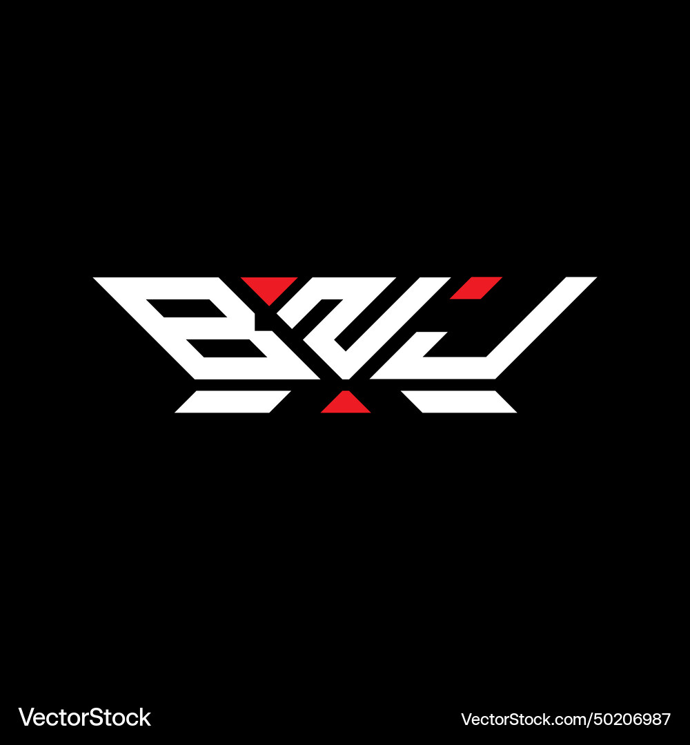 Bnj letter logo design simple and modern Vector Image