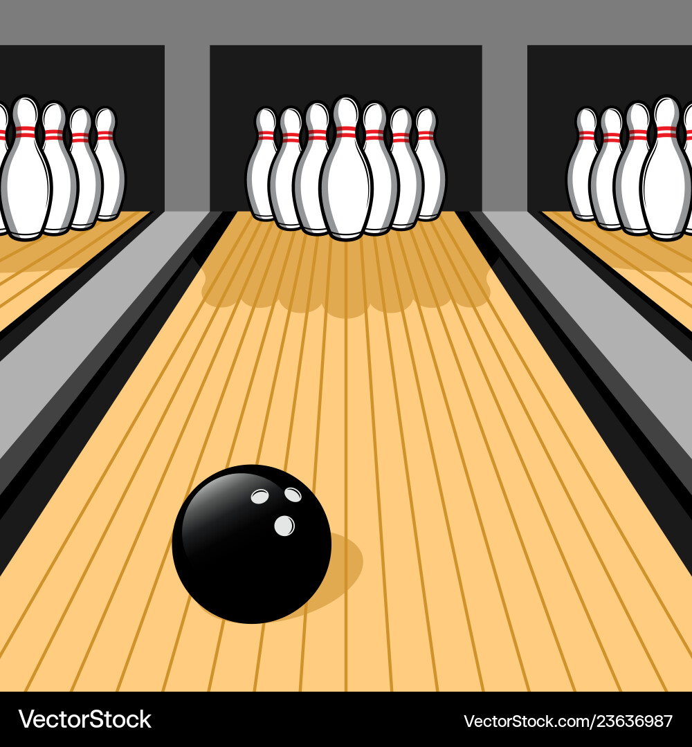 Bowling ball and bowling pins easy to edit Vector Image