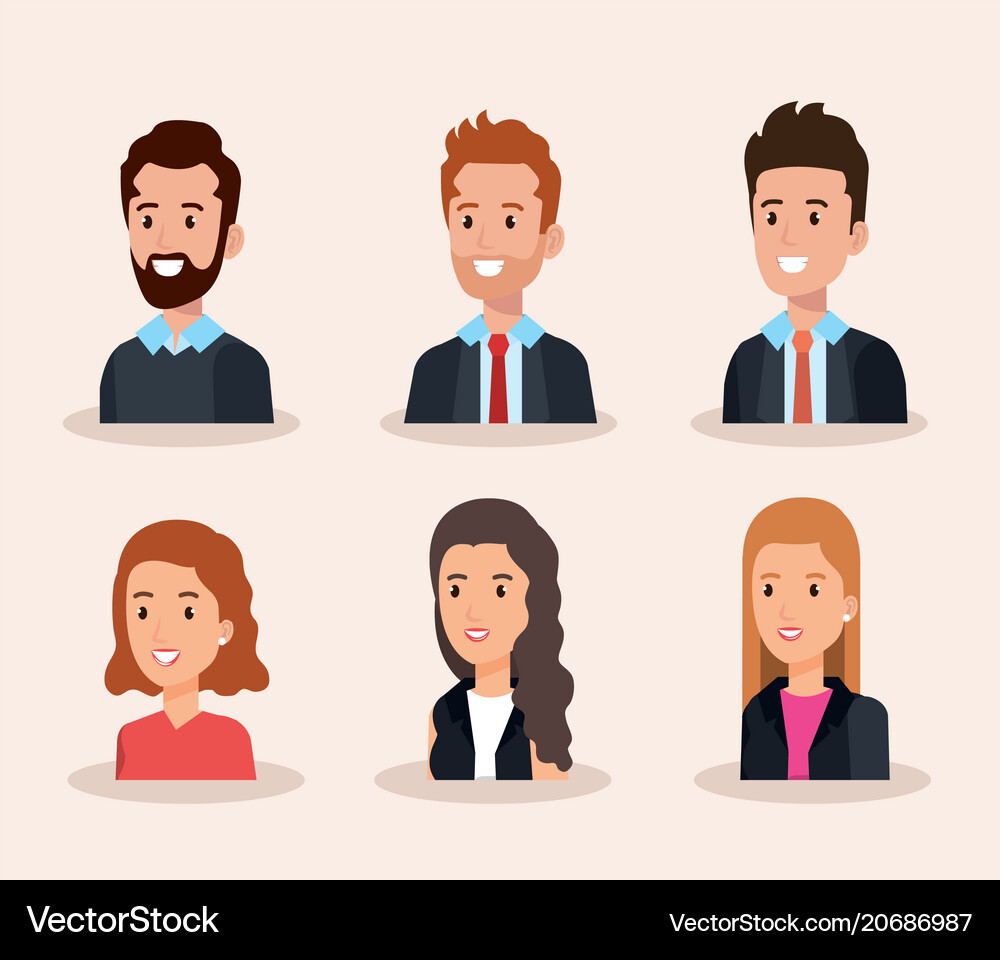 Business people group avatars characters Vector Image
