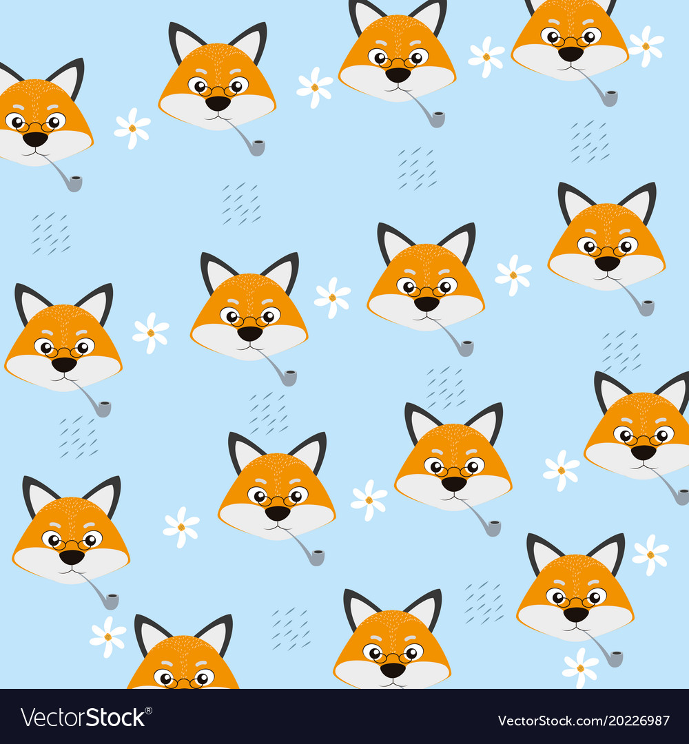 Cute animals pattern background Royalty Free Vector Image