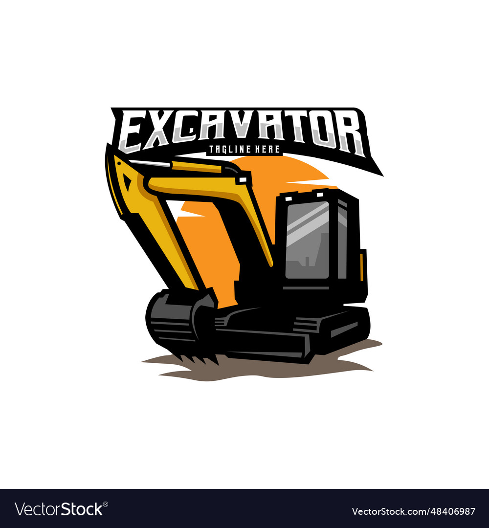 Excavator logo Royalty Free Vector Image - VectorStock