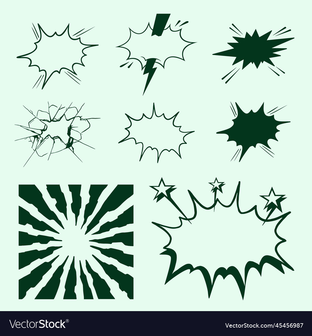 Green boom bubble comic Royalty Free Vector Image