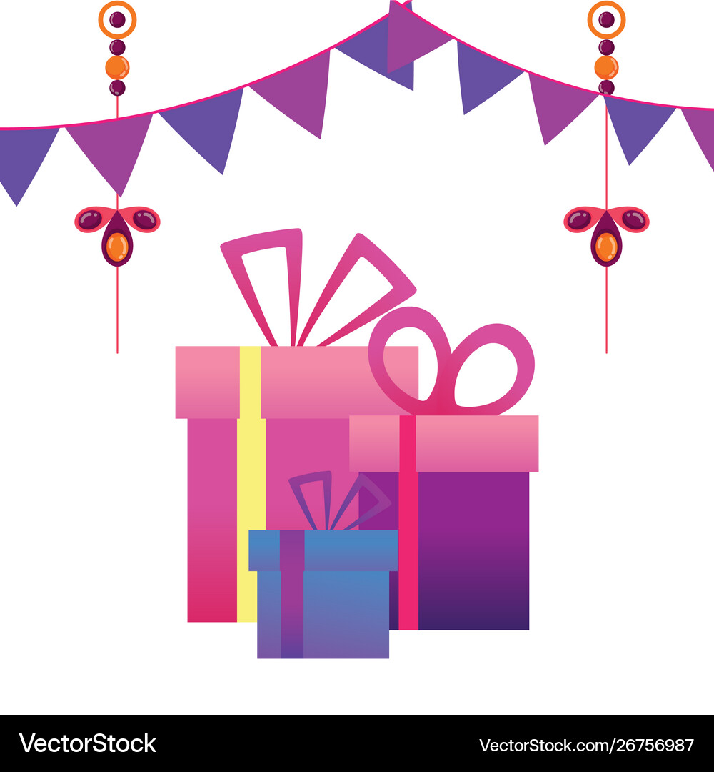 Happy birthday and celebration gift design Vector Image