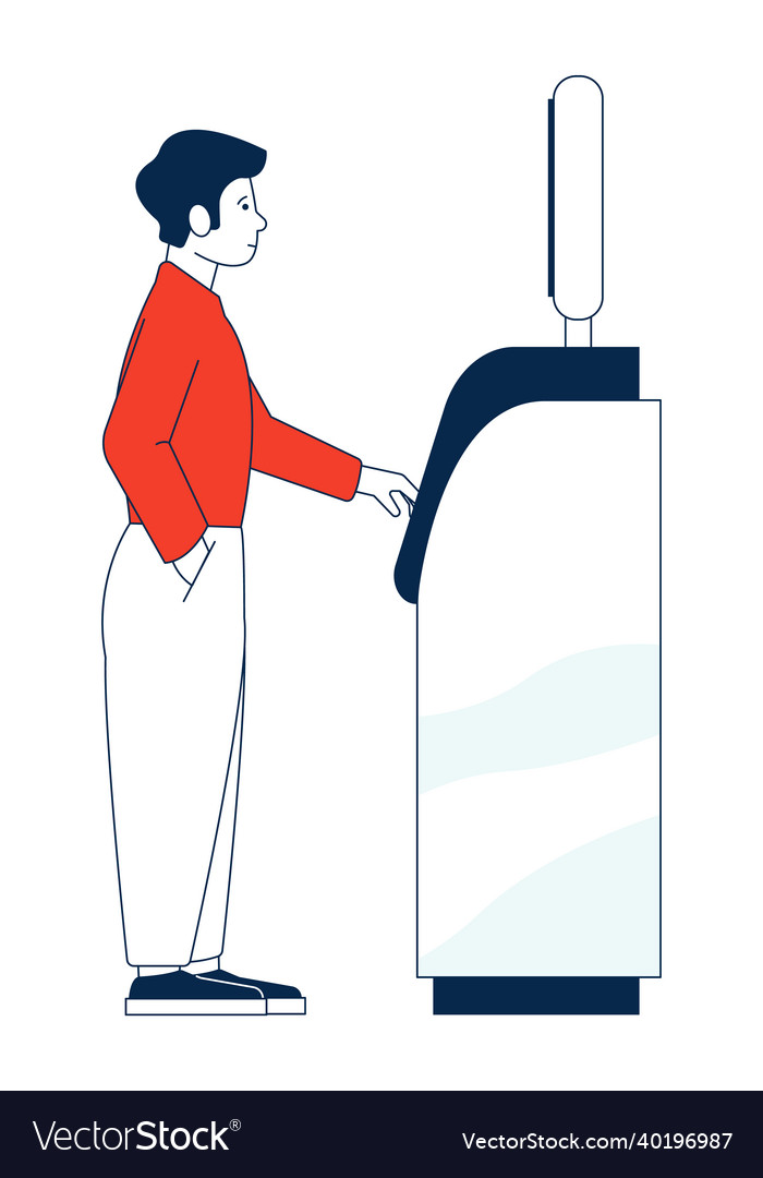 Man using atm machine cash withdrawal card Vector Image