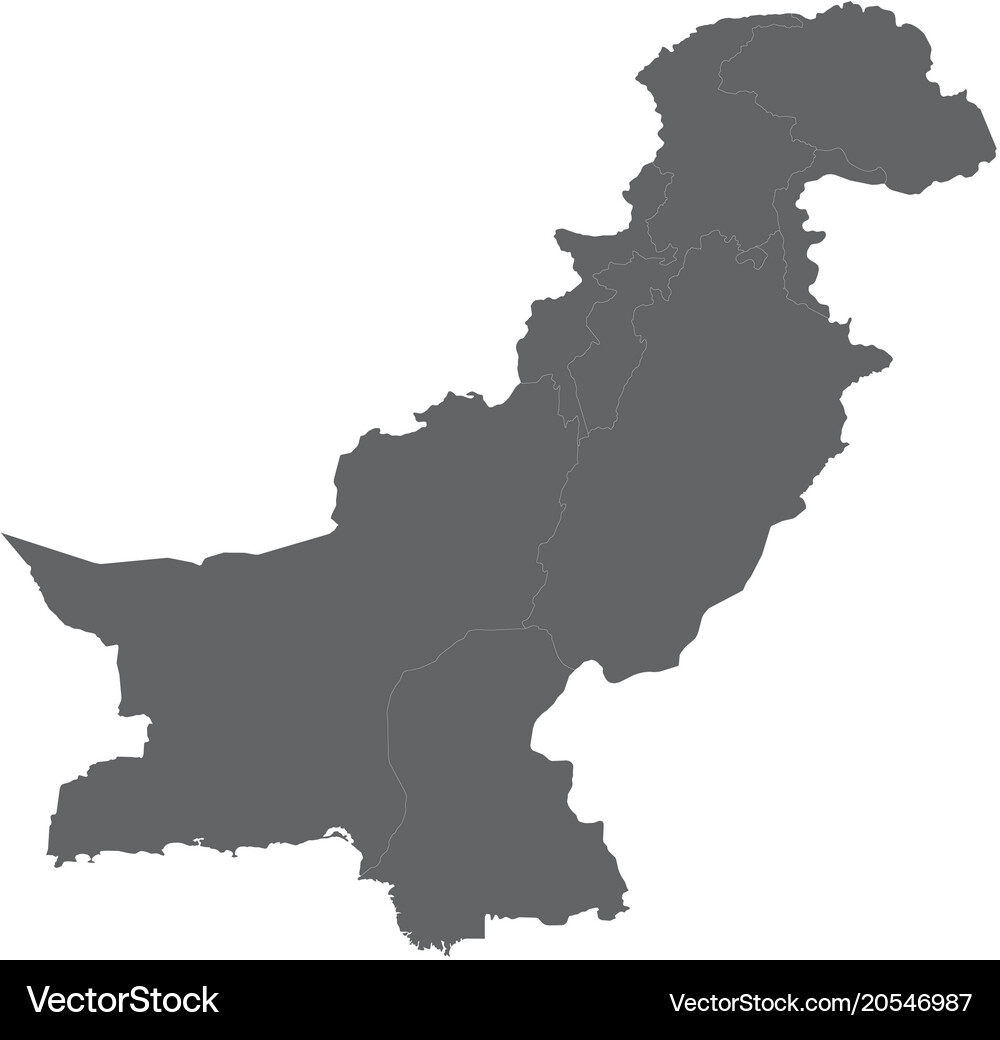 Map of pakistan split into regions Royalty Free Vector Image