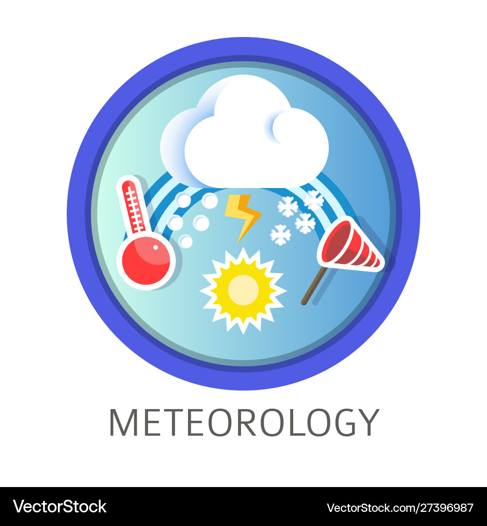 Meteorology discipline themed concept logo Vector Image
