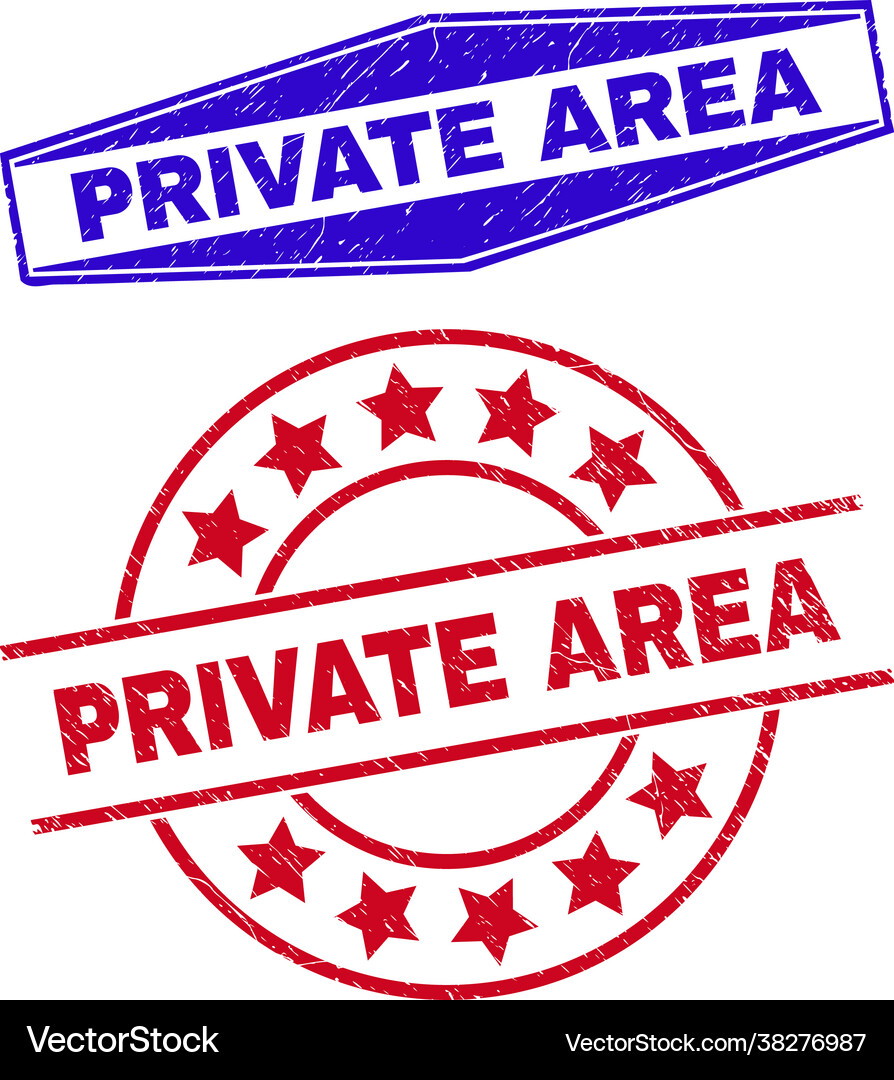 Private area grunge watermarks in round Royalty Free Vector