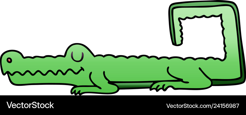 Quirky gradient shaded cartoon crocodile Vector Image