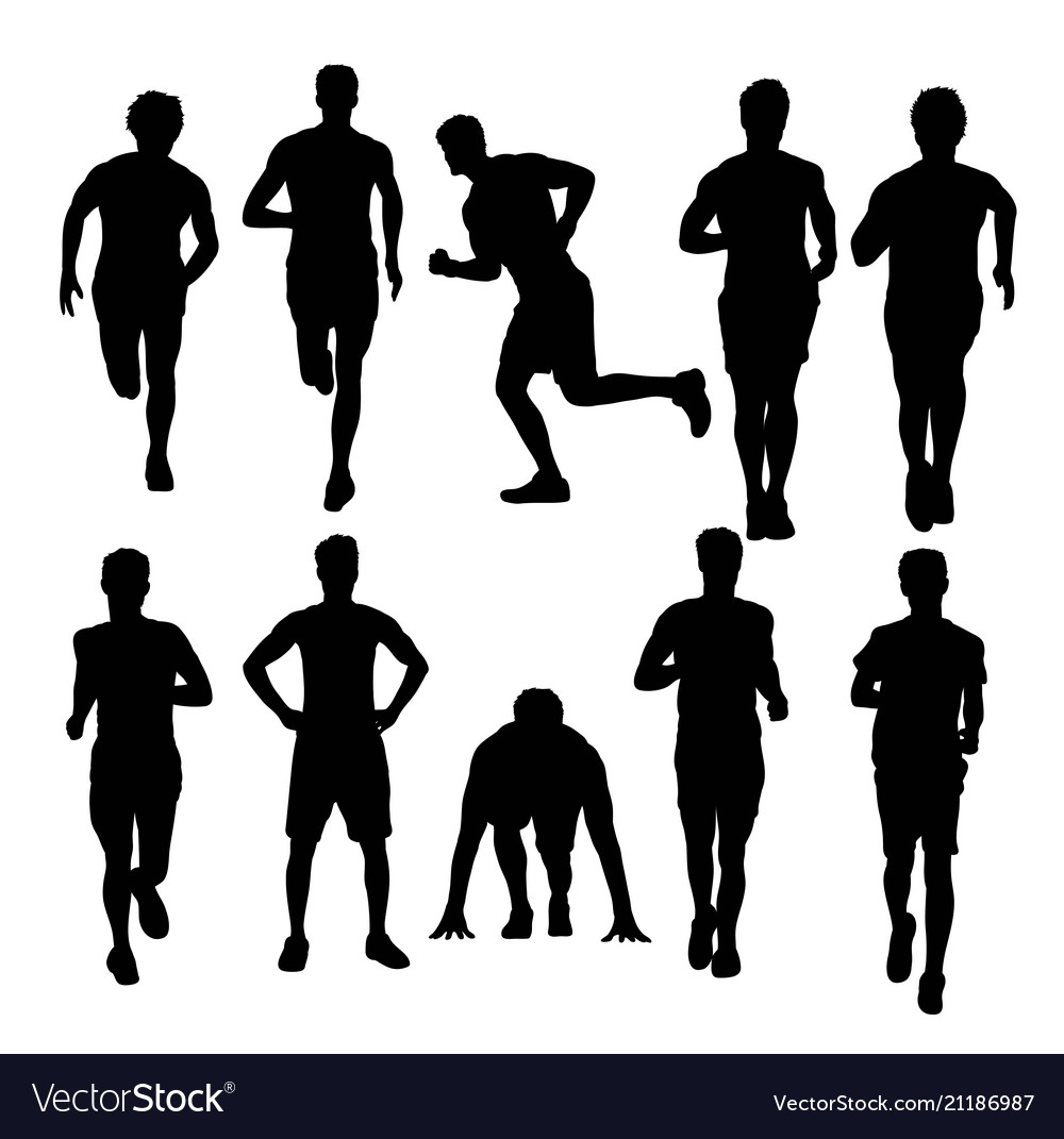 Running silhouettes Royalty Free Vector Image - VectorStock