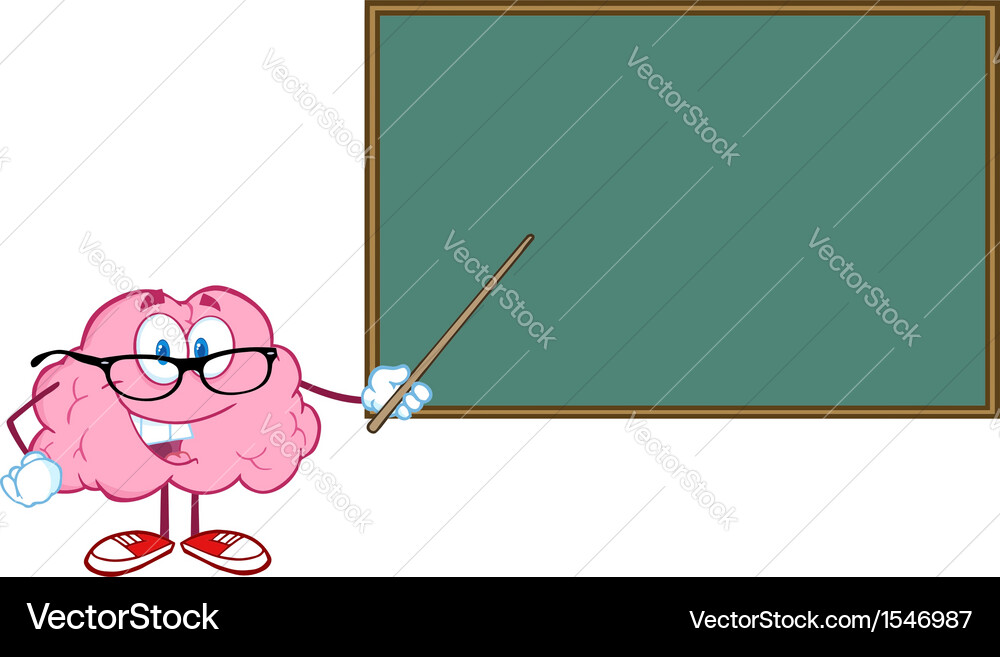 Smart brain teaching Royalty Free Vector Image