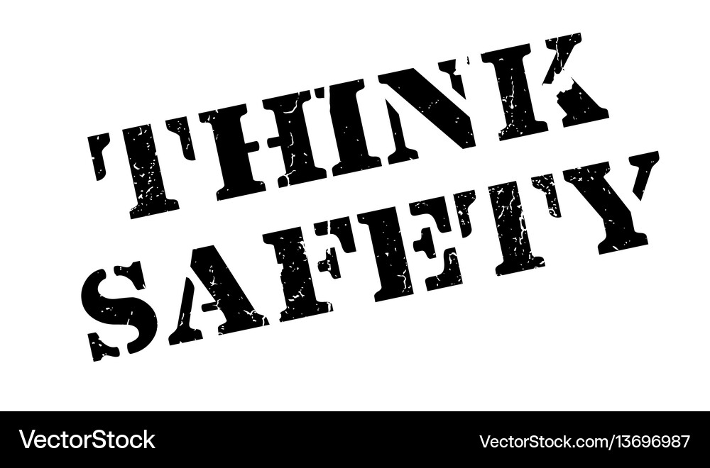 Think safety rubber stamp Royalty Free Vector Image