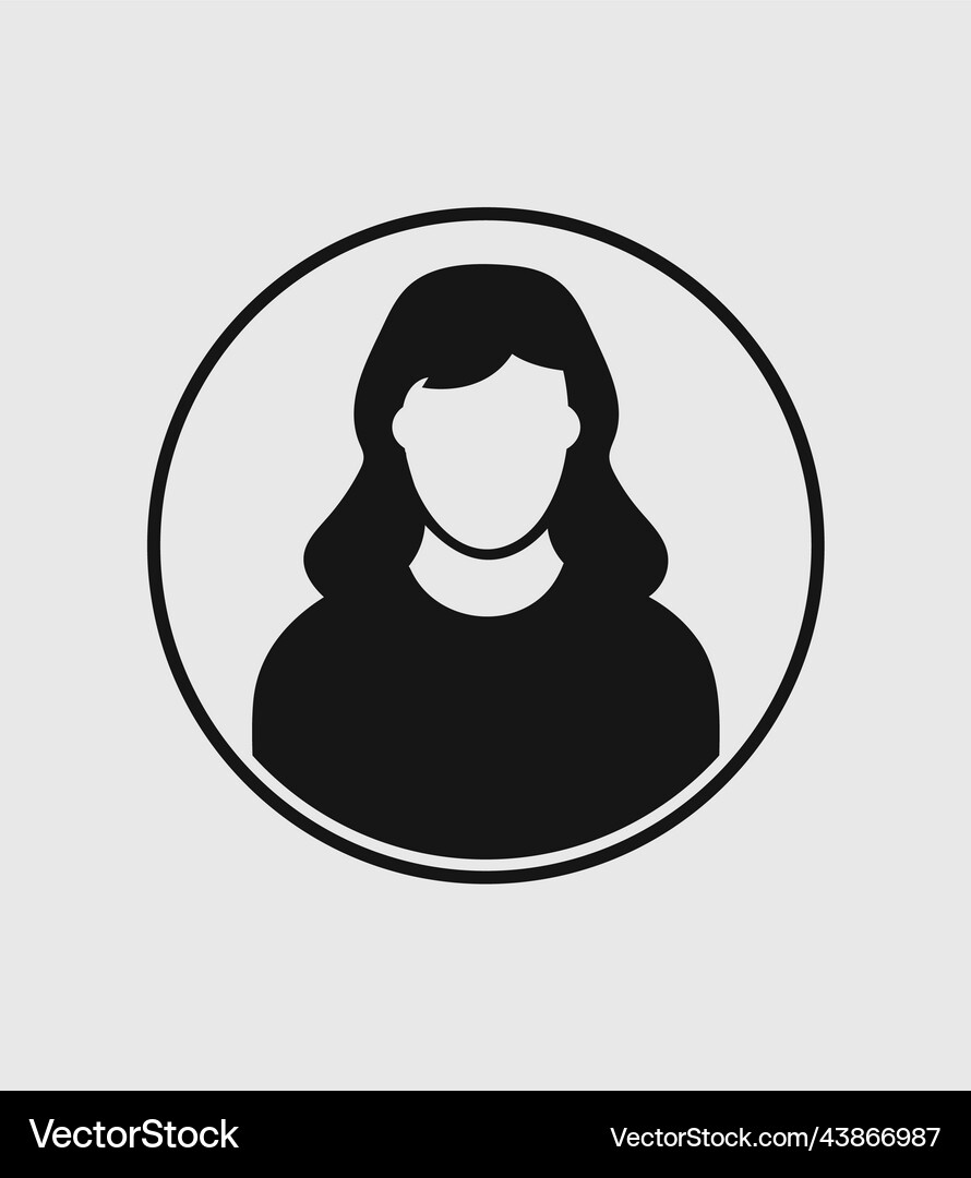Woman profile icon with circle shape on gray Vector Image