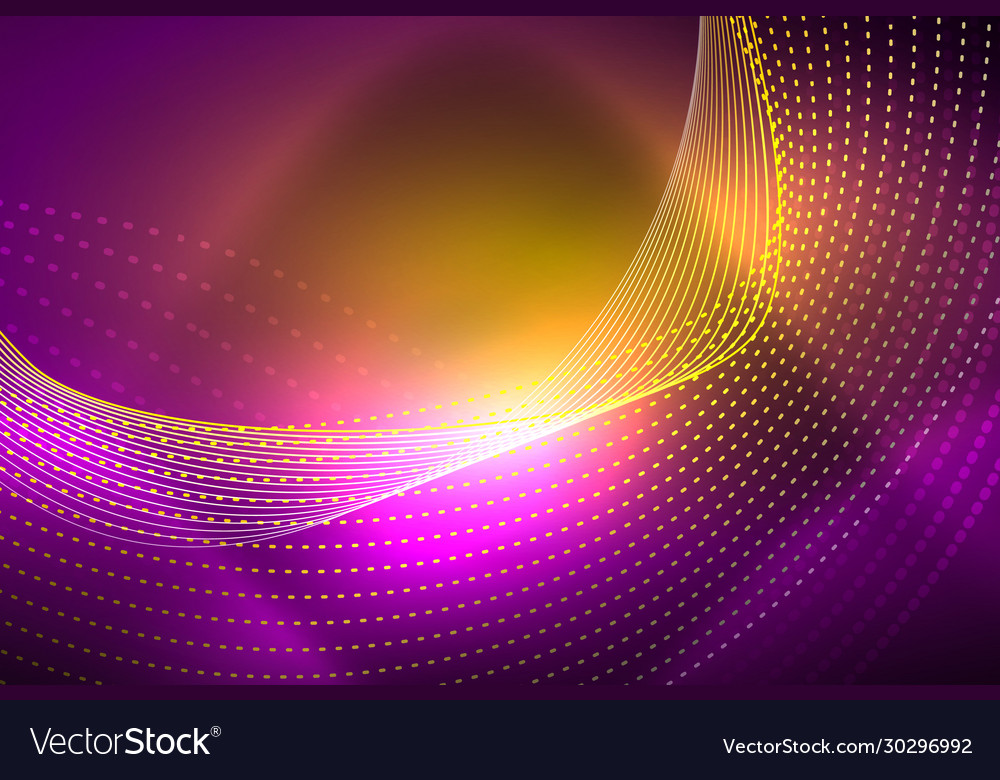 Abstract particles wave background neon motion Vector Image