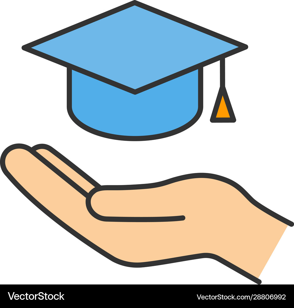 Accessible or free education color icon Royalty Free Vector