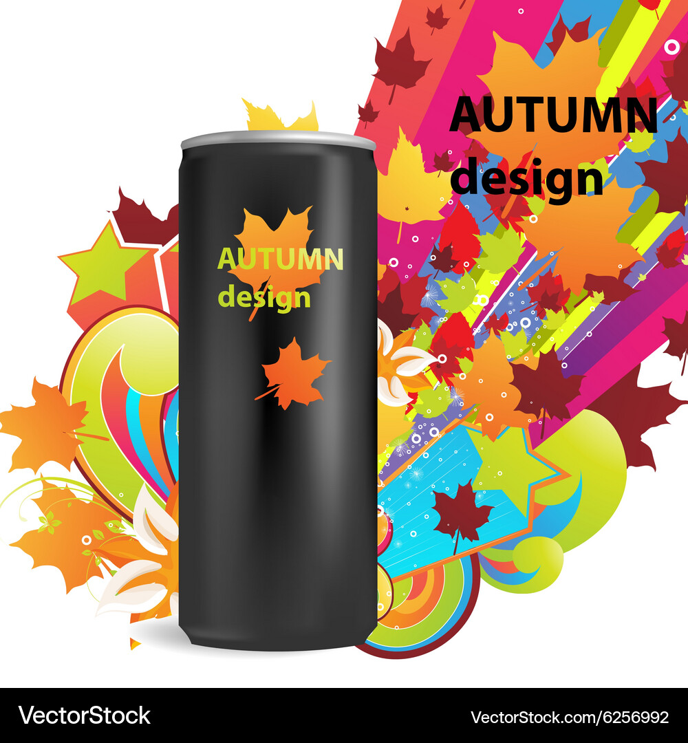 Autumn marketing design on can Royalty Free Vector Image