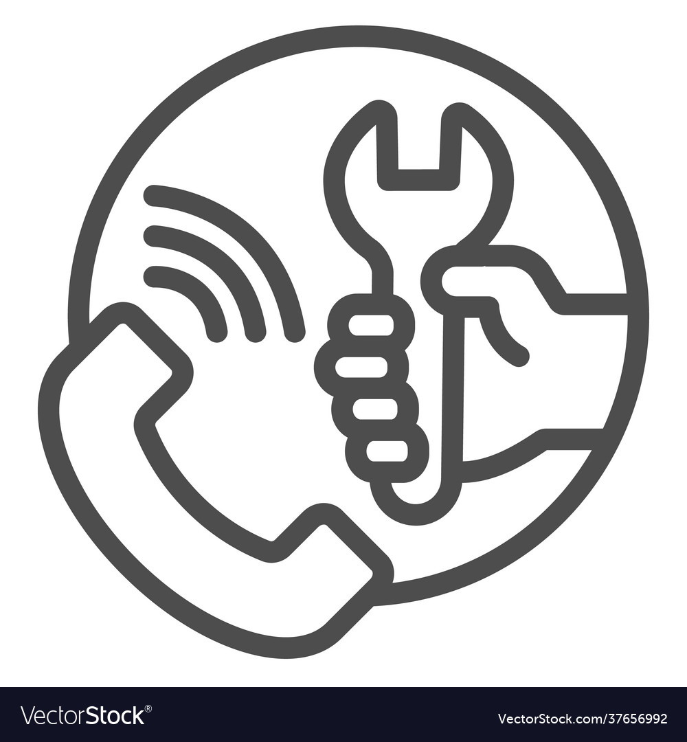 Call Repair Service Line Icon Pcrepair Concept Vector Image