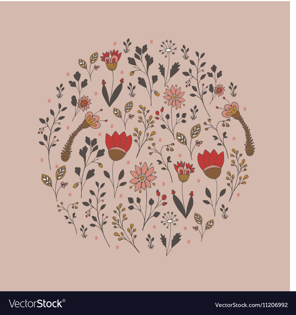 Circle floral pattern Royalty Free Vector Image
