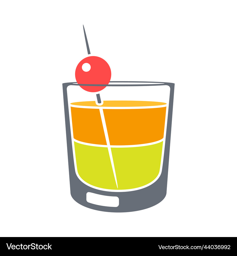 Cocktail in glass alcoholic drink Royalty Free Vector Image