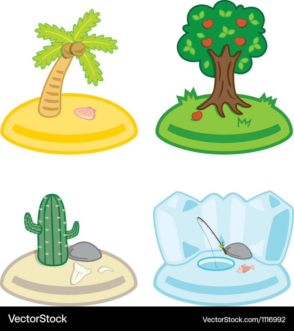 Cute cartoon islands Royalty Free Vector Image
