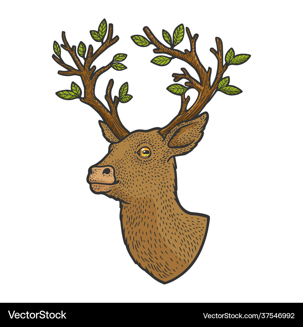 Outline Of Deer Under Tree Deer Pic Outline Art PNG Transparent Images