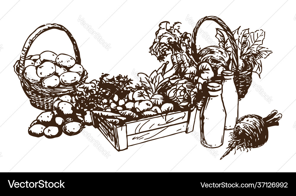 Farm products - food Royalty Free Vector Image