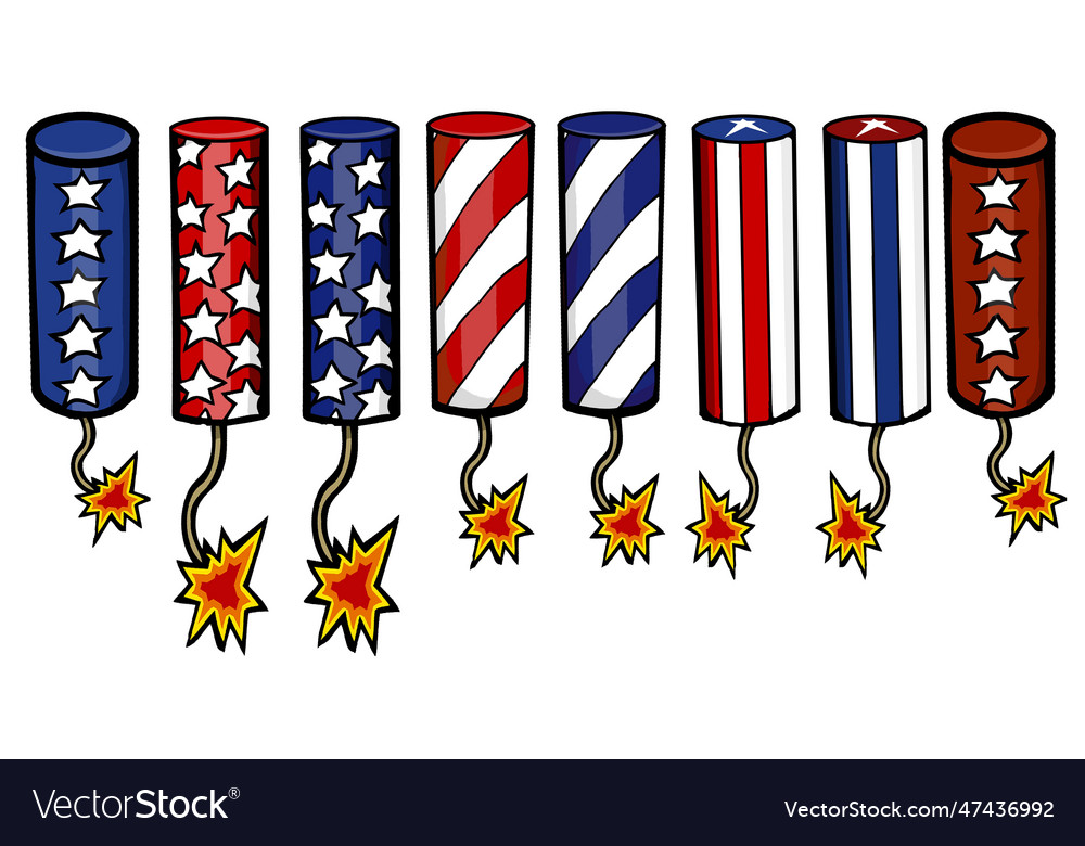 Firecrackers Fireworks July 4th Royalty Free Vector Image