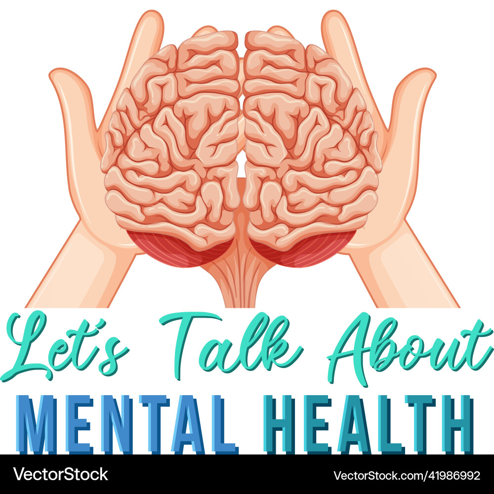 Font design for talk mental health Royalty Free Vector Image