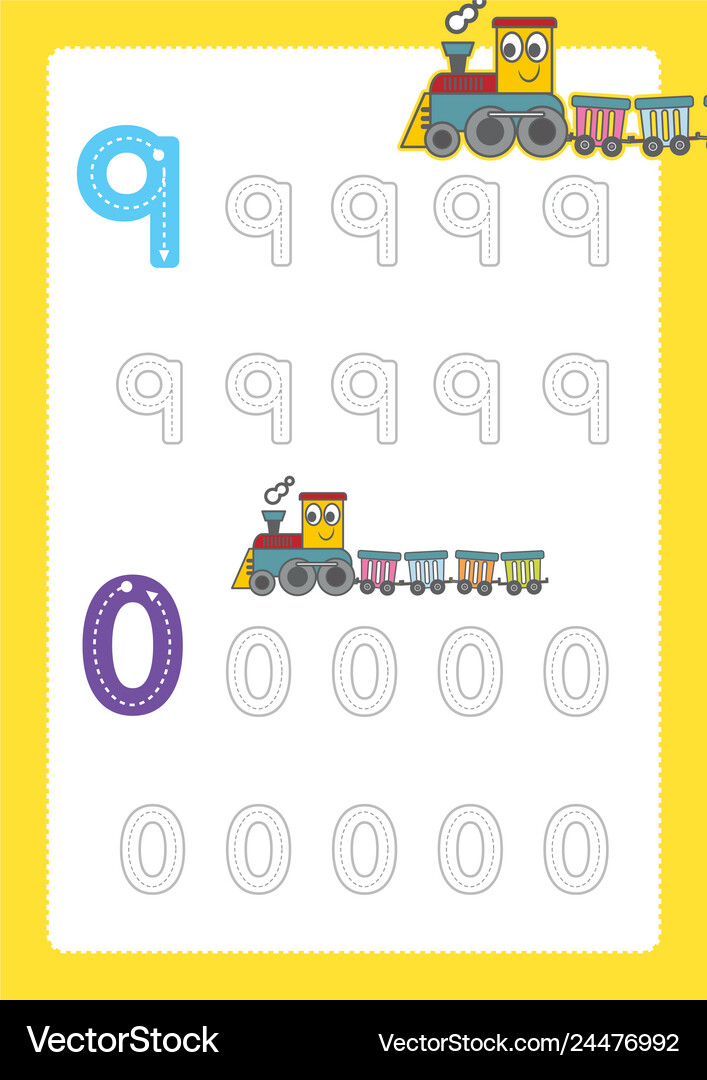 Free handwriting pages for writing numbers Vector Image