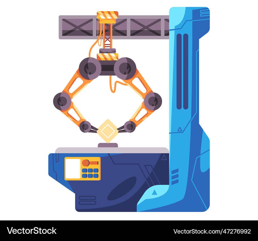 Hanging robotic arm mechanical articulated hand Vector Image