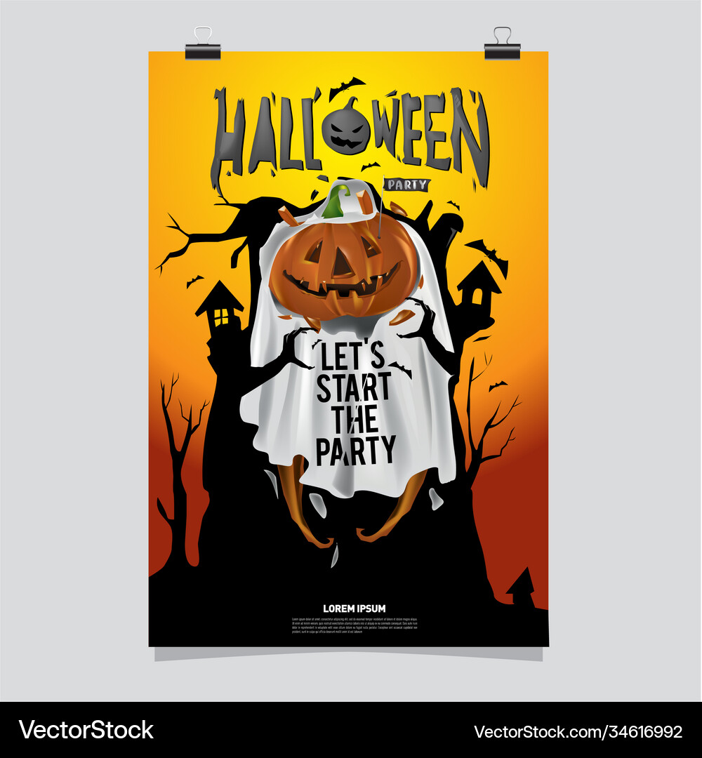 Happy halloween poster party Royalty Free Vector Image