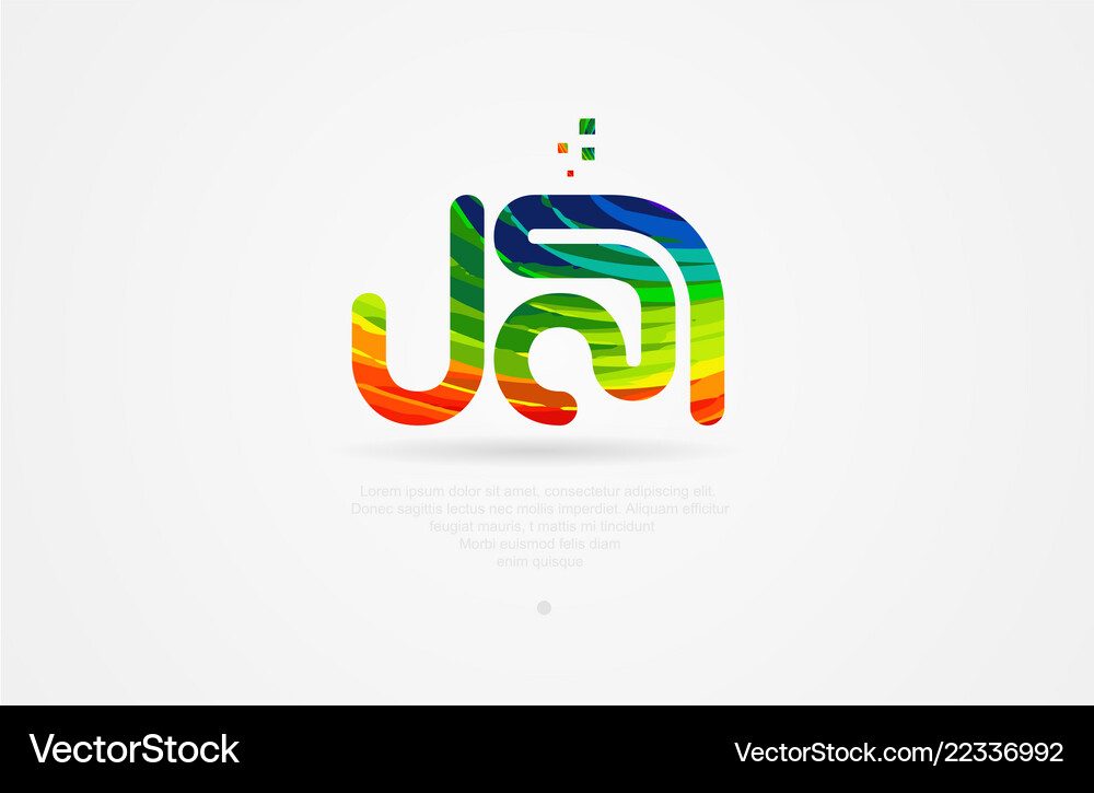 Ja j a rainbow colored alphabet letter logo Vector Image