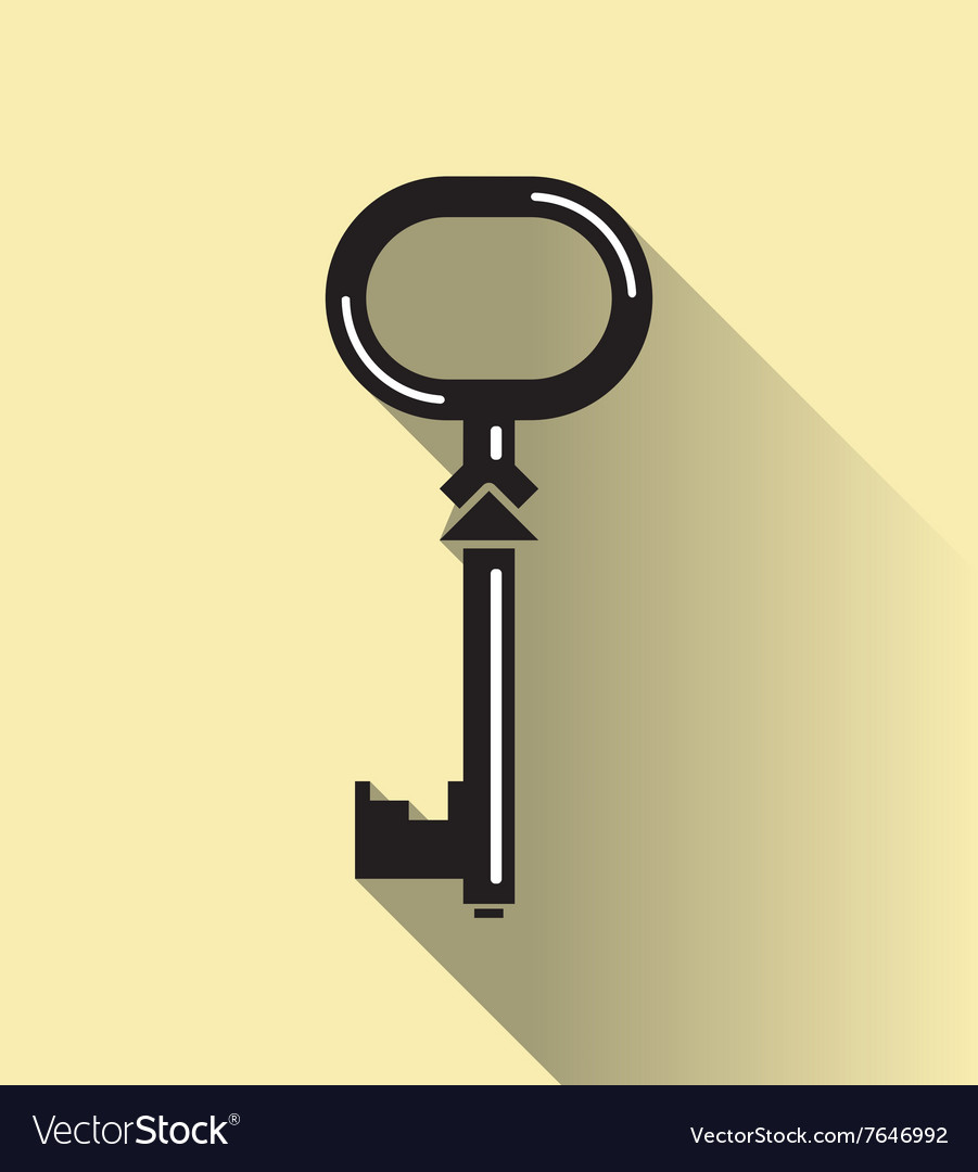 Key in flat Royalty Free Vector Image - VectorStock