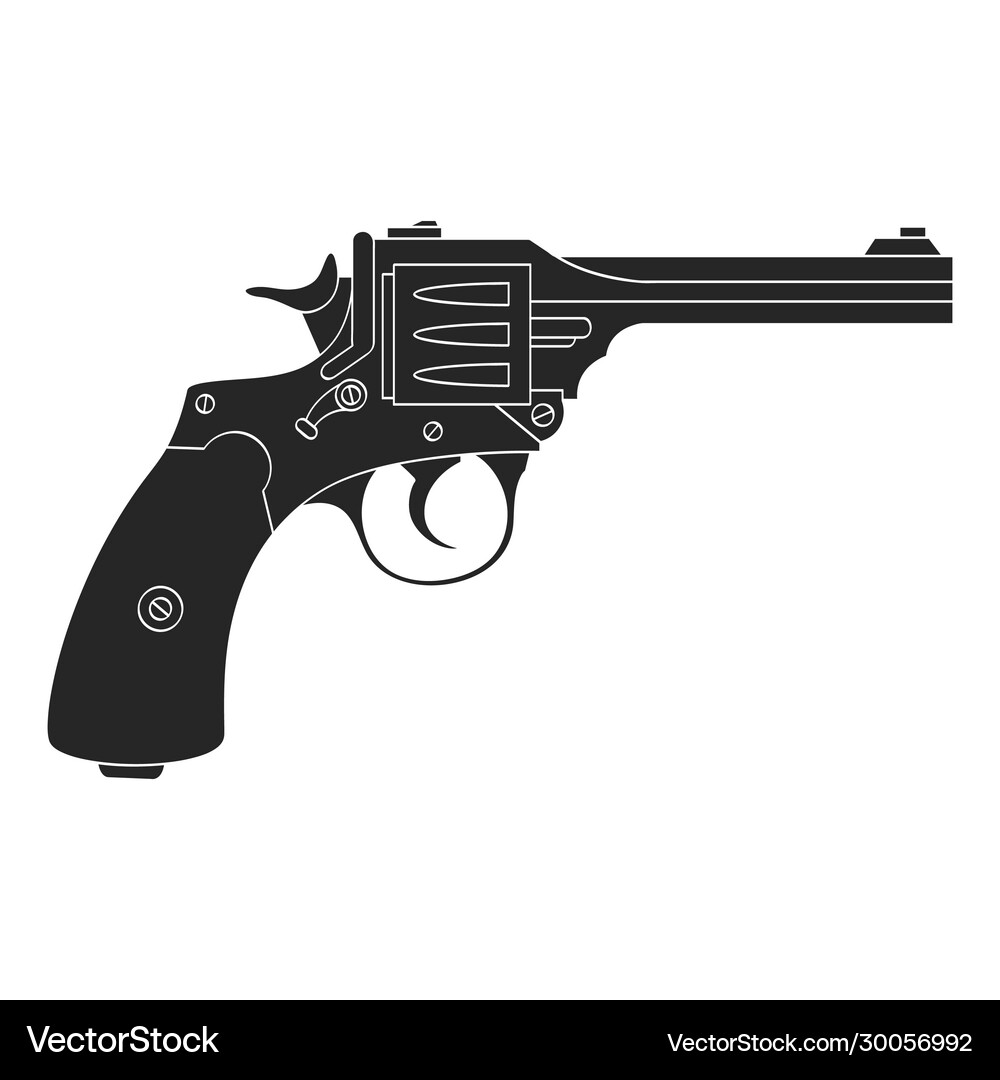 Monochrome icon with revolver Royalty Free Vector Image