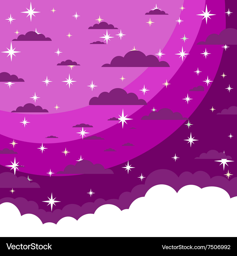 Night sky in cartoon style Royalty Free Vector Image