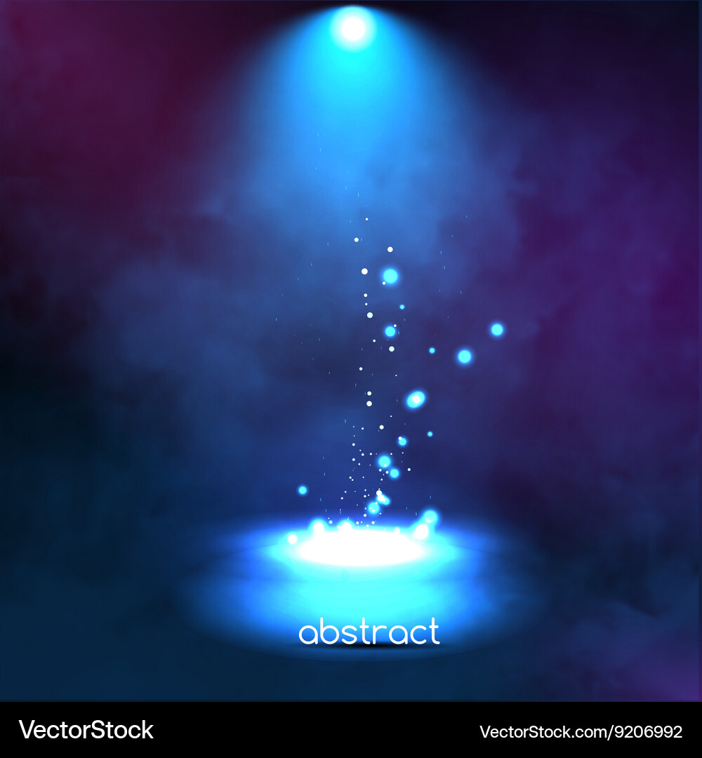 Premiere blue show background sparkles smoky Vector Image