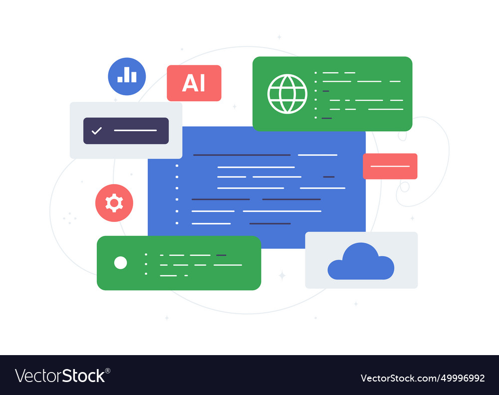 Programing and comunnication Royalty Free Vector Image
