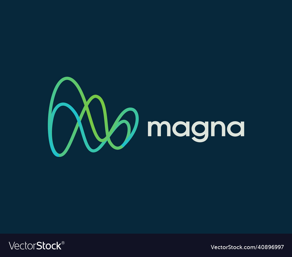 Abstract linear waves logo template Royalty Free Vector