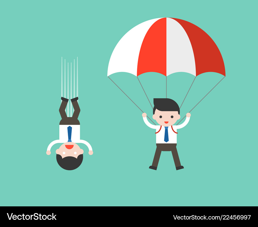 Businessman free fall from sky and Royalty Free Vector Image