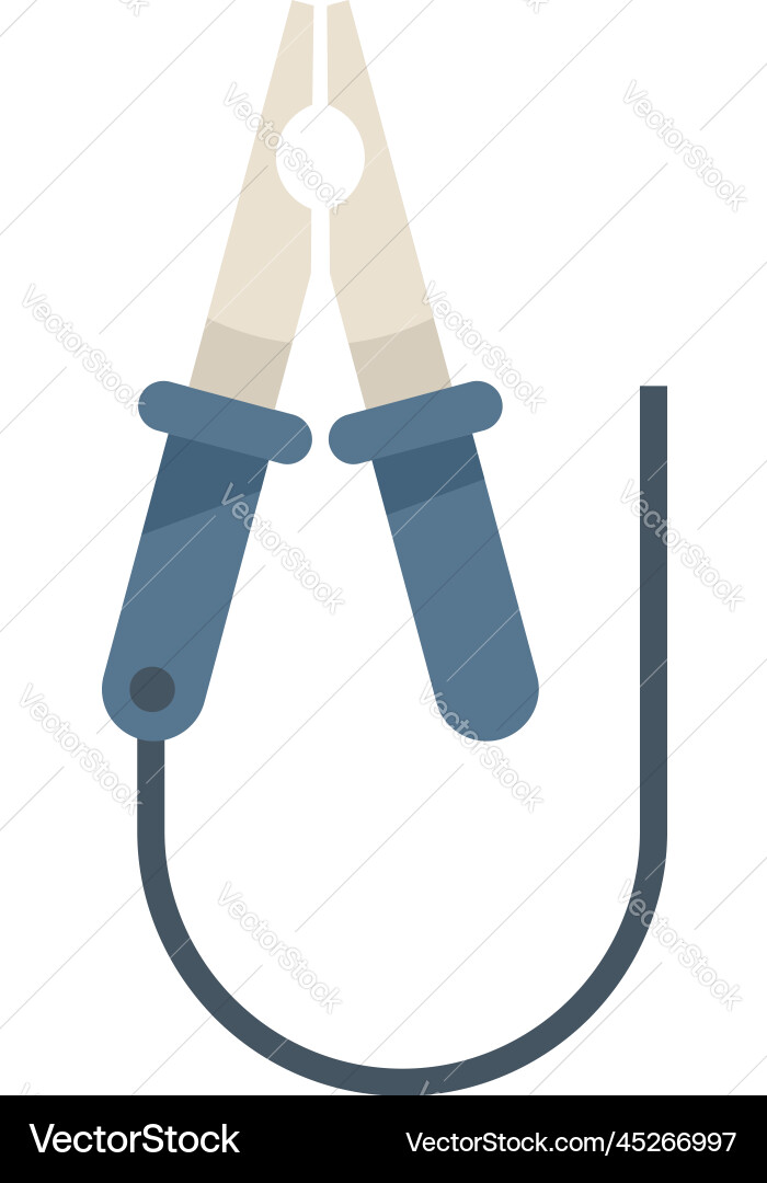 Car battery clamp icon flat electric Royalty Free Vector