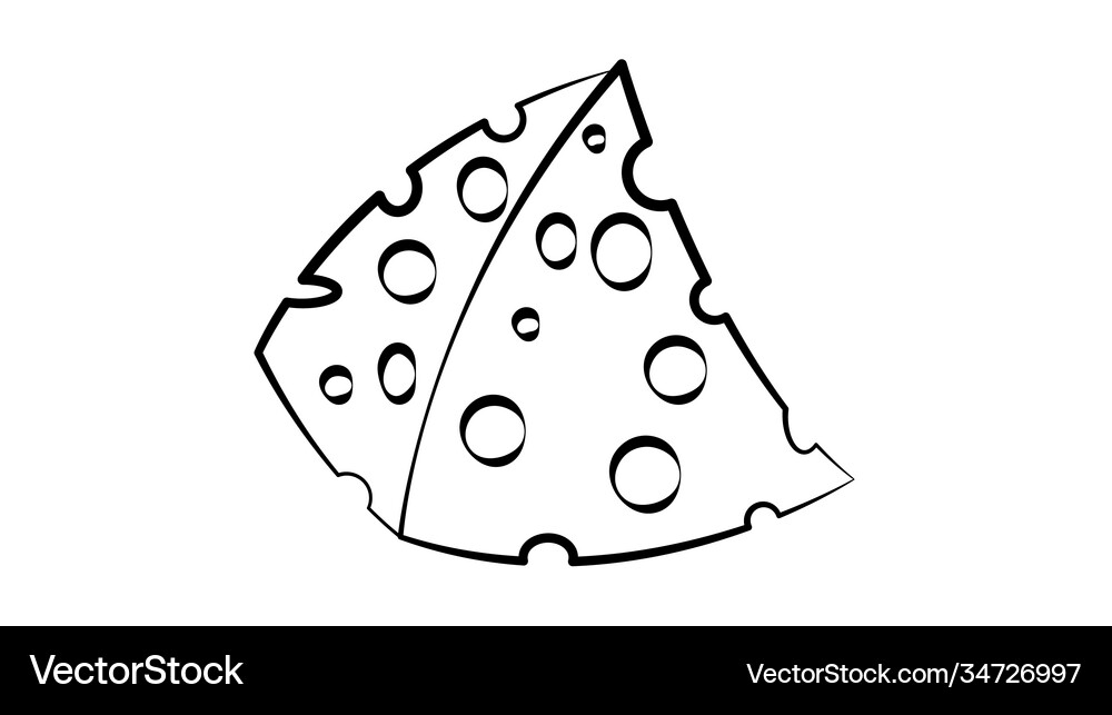 Cheese in flat style isolated simple logo icon Vector Image