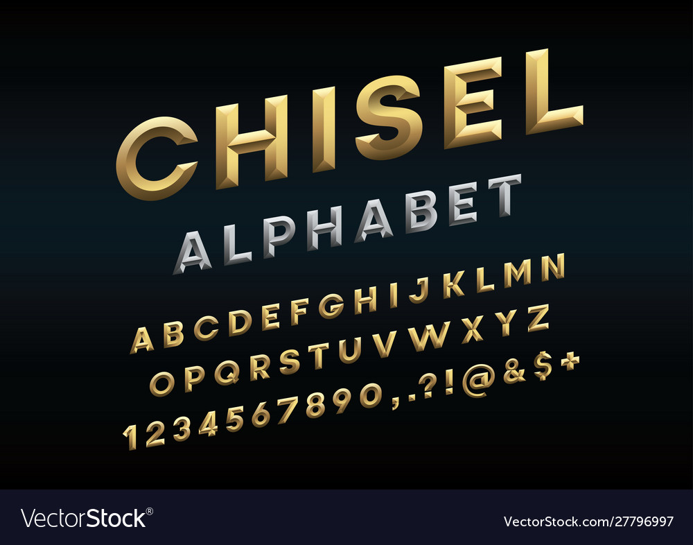 Chisel font Royalty Free Vector Image - VectorStock