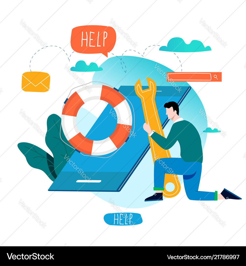 Customer service assistance call center Royalty Free Vector