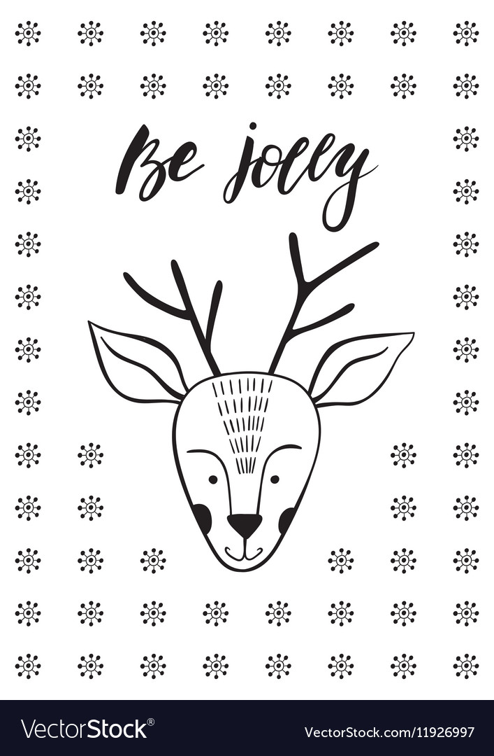 Cute christmas greeting card with deer Royalty Free Vector