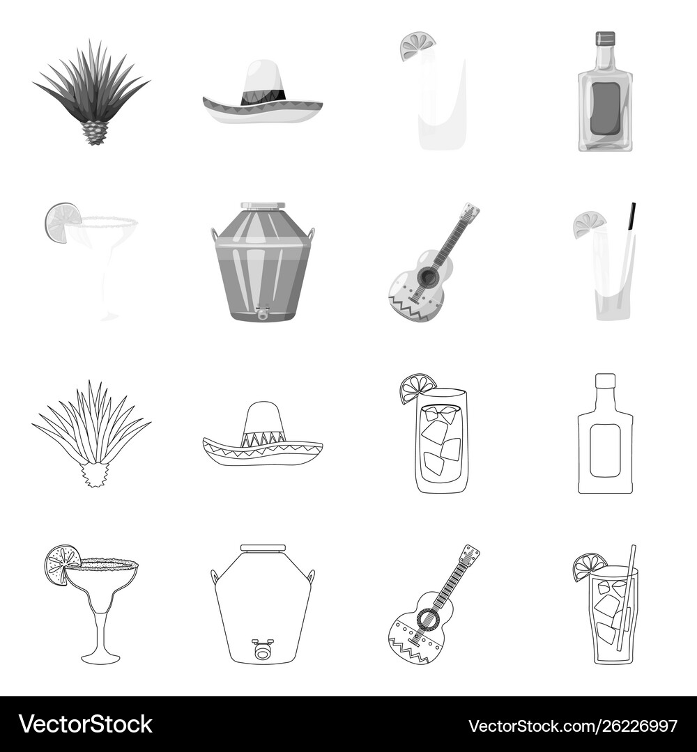 Design cafe and latin icon collection Royalty Free Vector